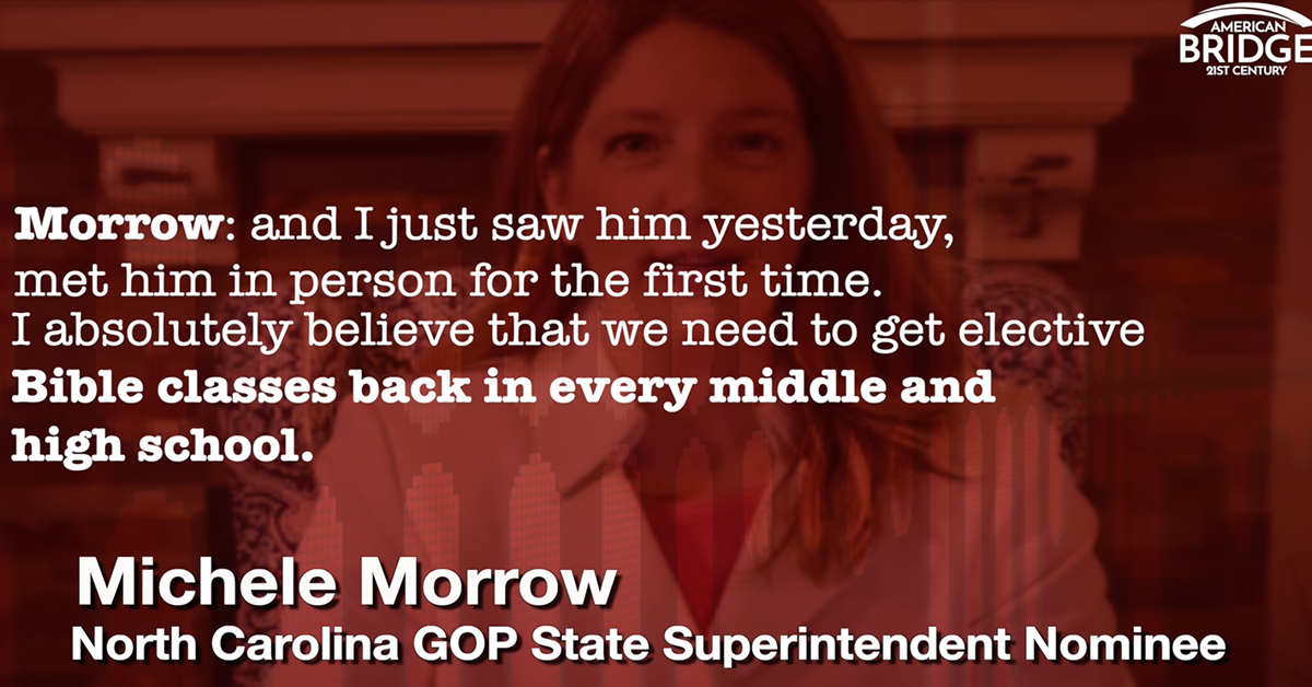 NEW AUDIO: North Carolina State Superintendent Candidate Michele Morrow ...
